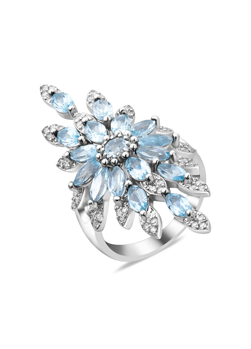 Серебряное кольцо с топазом Golden Silver голубое серебро ‣ Купить в ...