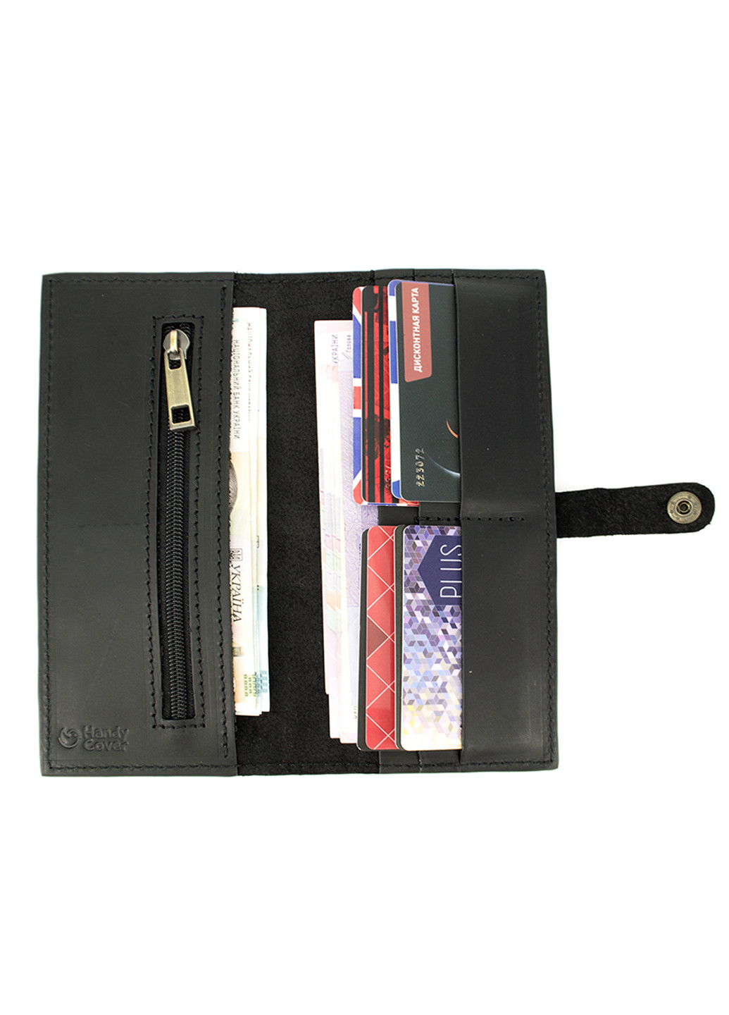 Мужской кожаный кошелек большой HC0046 черный HandyCover (211066518 ...